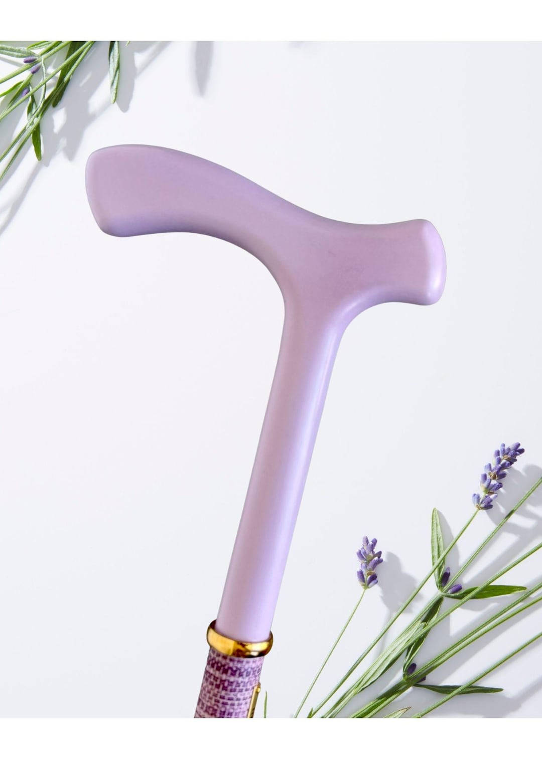 Lavender Designer Walking Cane: Durable Designer Fabric, 18K Gold Band ...