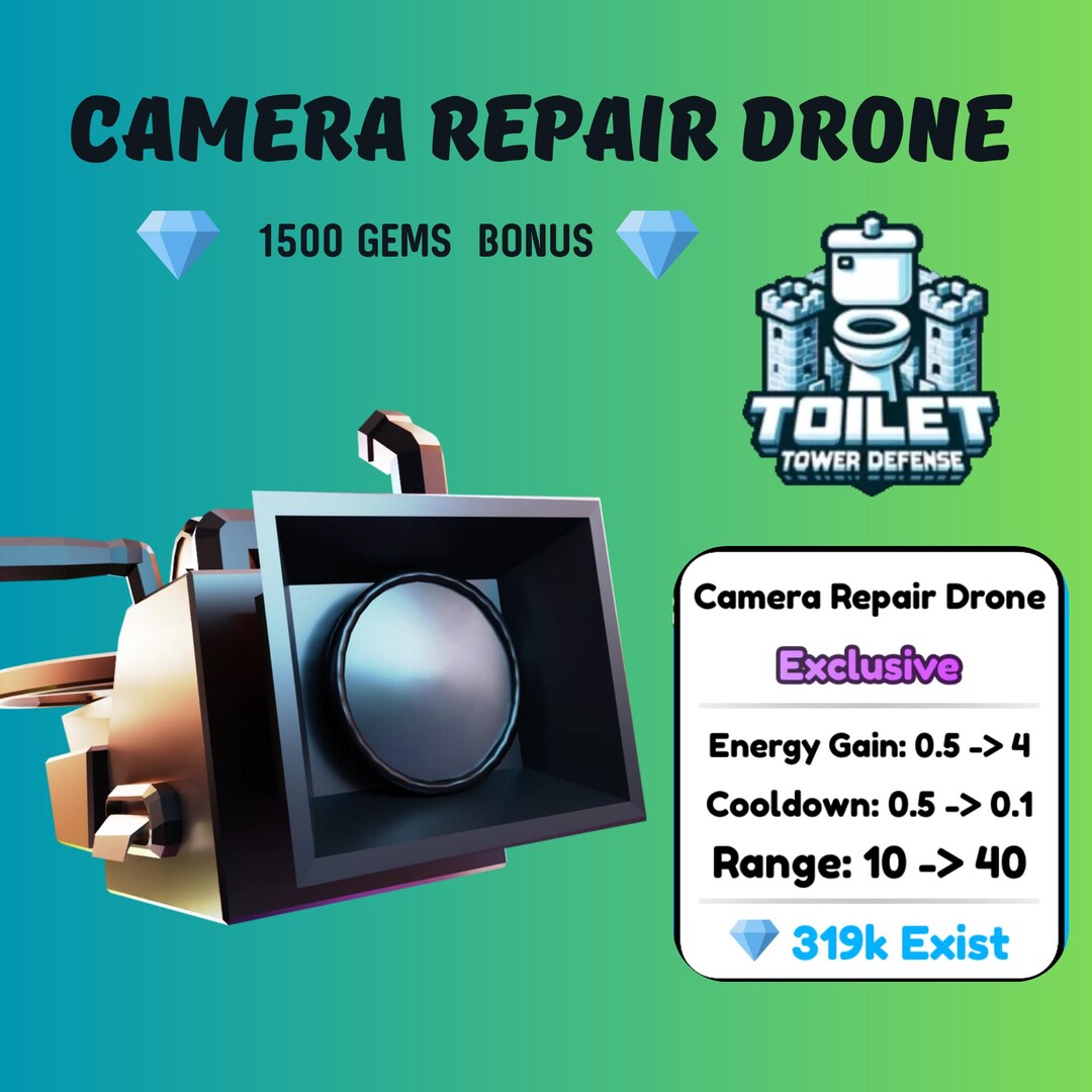 Camera Repair Drone | Toilete Tower Defense TTD | Roblox | Units + 1500 ...