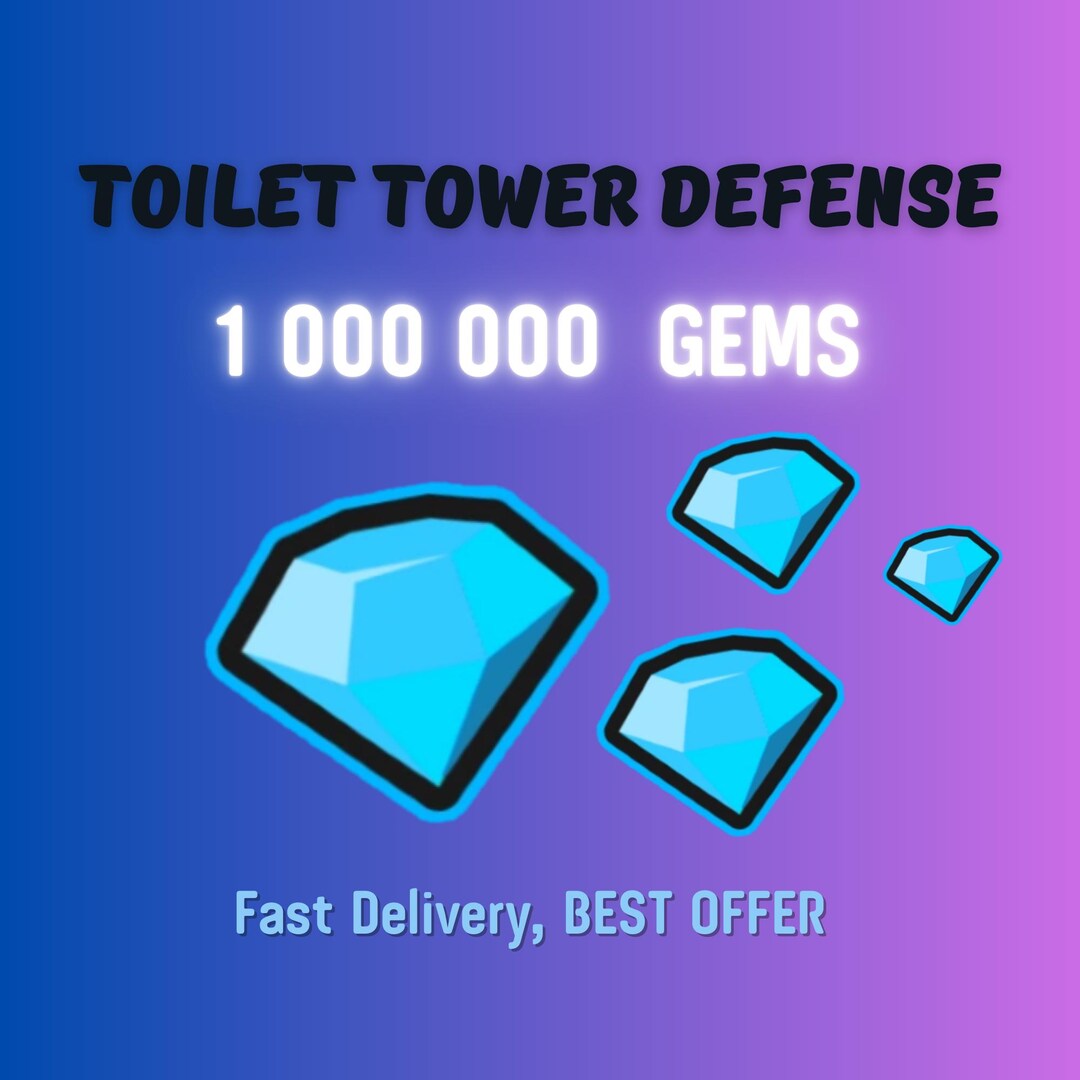 1M | 1,000,000 Gems | Toilet Tower Defense | TTD | Units + 2500 Gems - Etsy