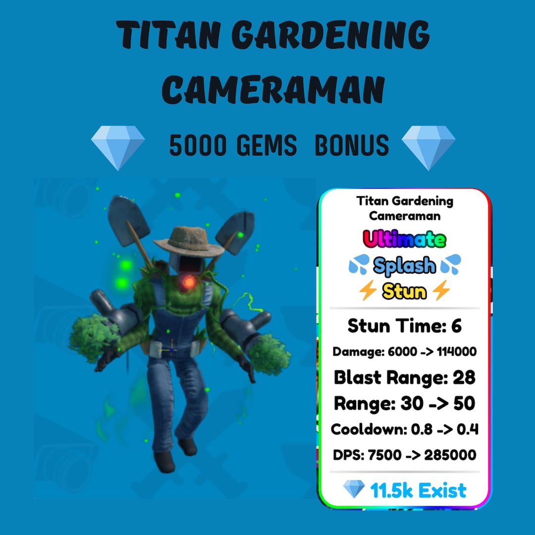Ultimate ~ Titan Gardening Cameraman | Toilet Tower Defense TTD ...