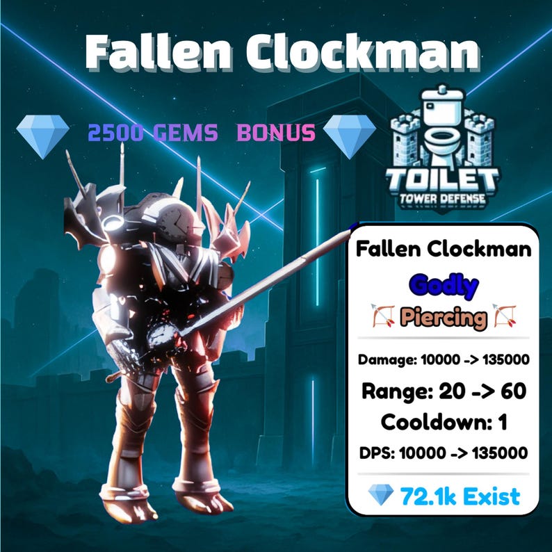 Fallen Clockman | Toilet Tower Defense | TTD | Roblox | Units + 2500 ...