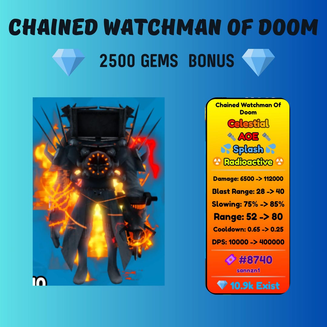 Celestial ~ Chained Watchman of Doom | Toilet Tower Defense TTD ...