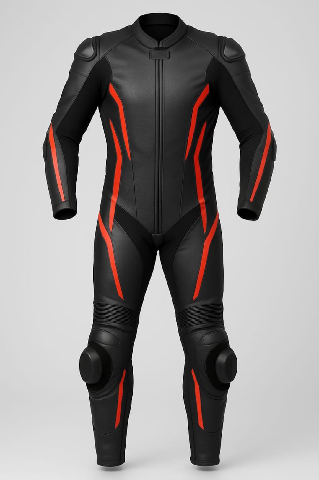 Men’s Racing Leather Motorcycle Suit – One-piece CE Armored Track Gear ...