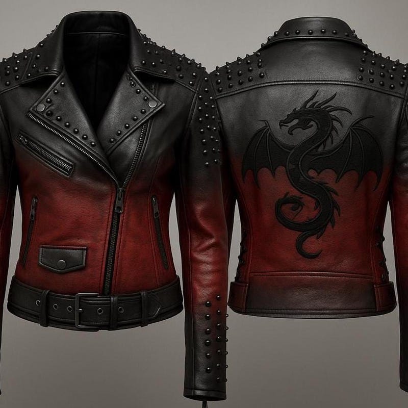 Mens Dragon Leather Coat - Etsy