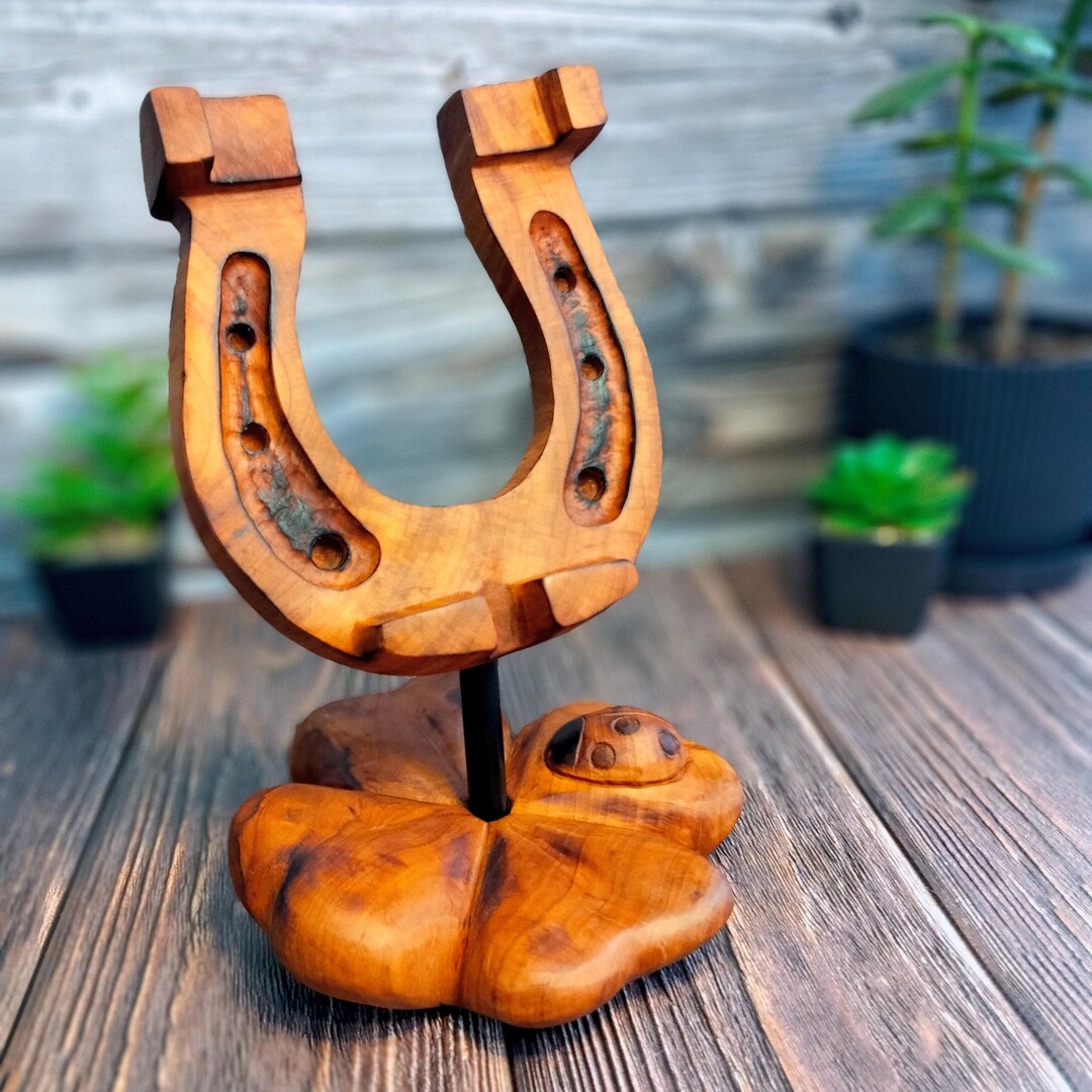 Rustic Phone Stand Wooden Desk Art Hand Carved Mulberry Dock - Etsy