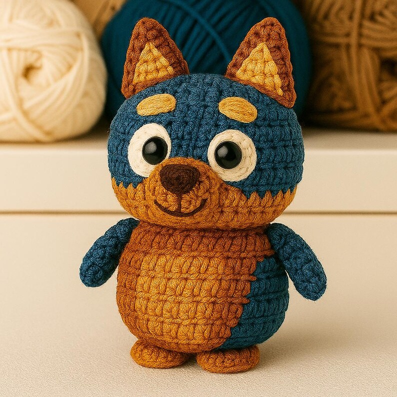 Bluey Crochet Pattern PDF – No Sew 3 in 1 Amigurumi Tutorial – Bluey ...