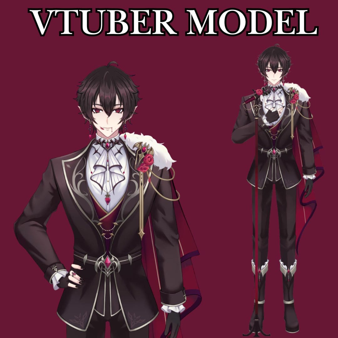 Live2d Vampire Vtuber Model: 21 Expressions, Ready to Use - Etsy UK