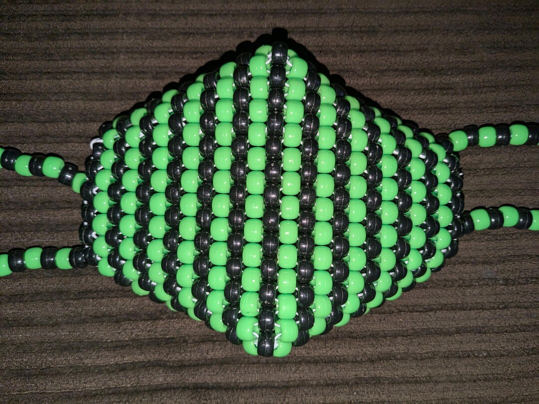 Green and Black Kandi Mask! - Etsy
