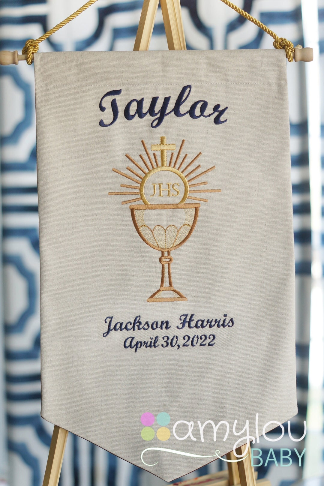 Personalized First Communion Banner - Embroidered - First Holy ...