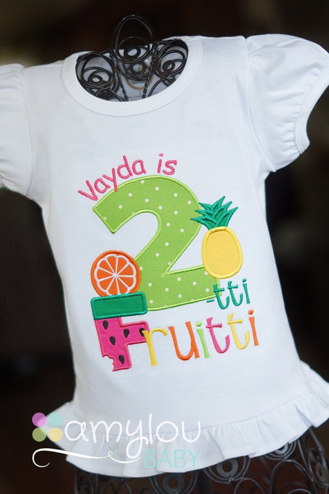 Twotti Fruitti Personalized Birthday Tee Shirt - Second Birthday Party ...