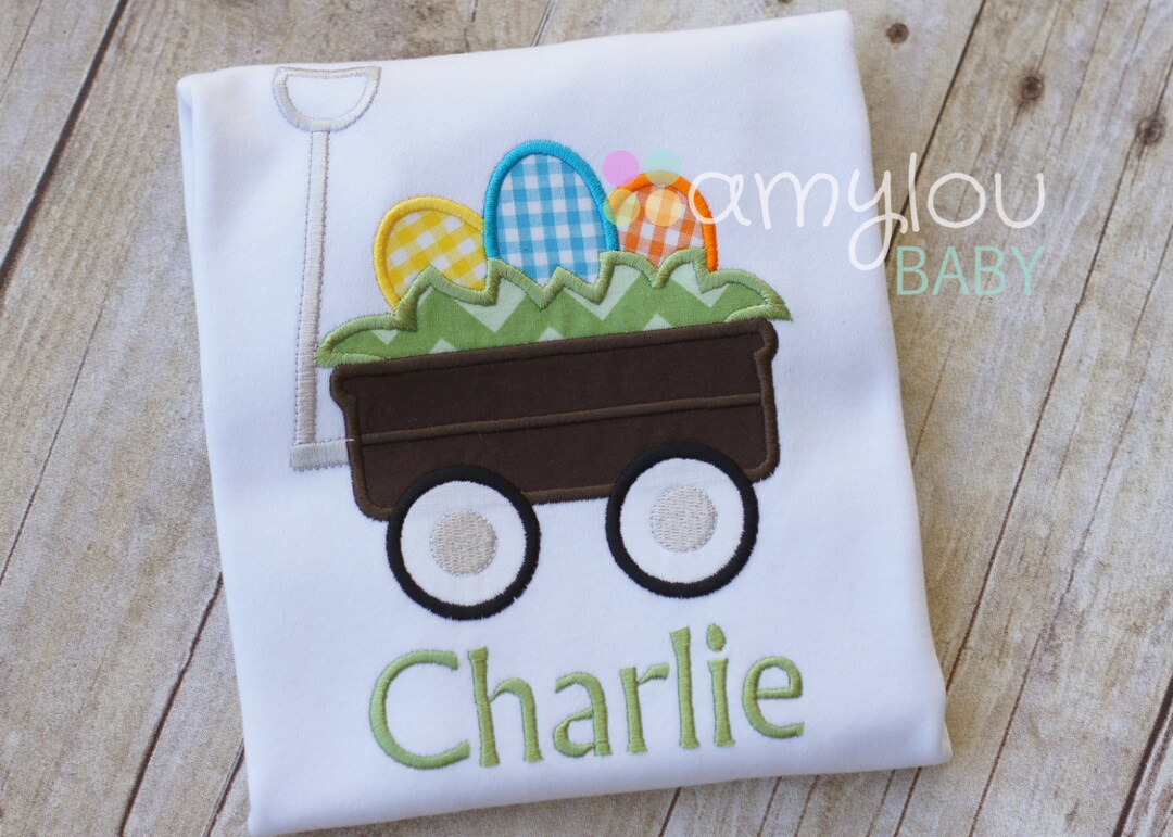 Easter Egg Wagon Personalized BODYSUIT Boy Baby's First Easter - Etsy