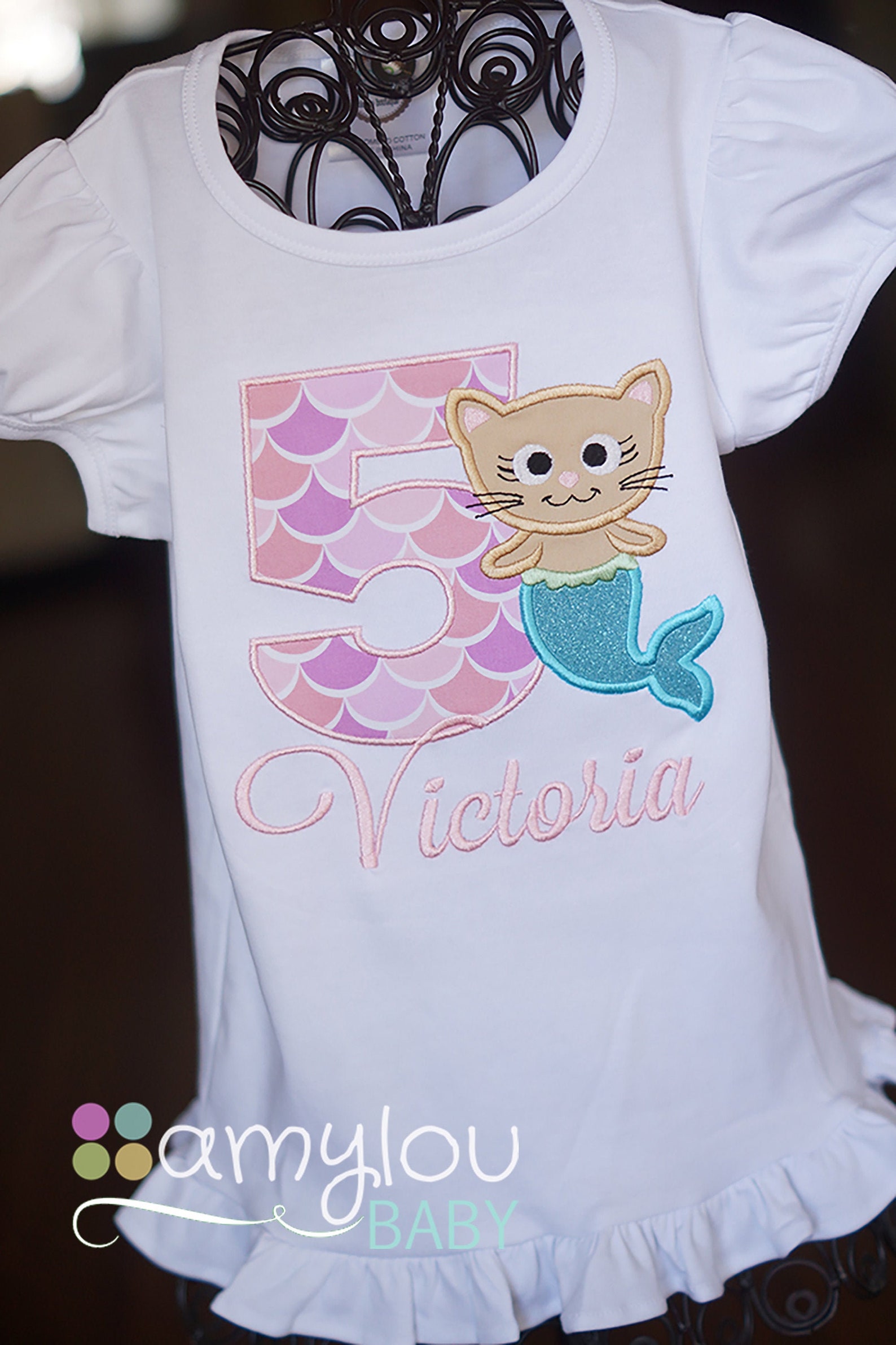 Merkitty Mercat Birthday Shirt Mermaid Cat Kitty Name - Etsy