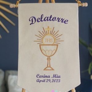 Personalized First Communion Banner Embroidered First Holy Communion ...