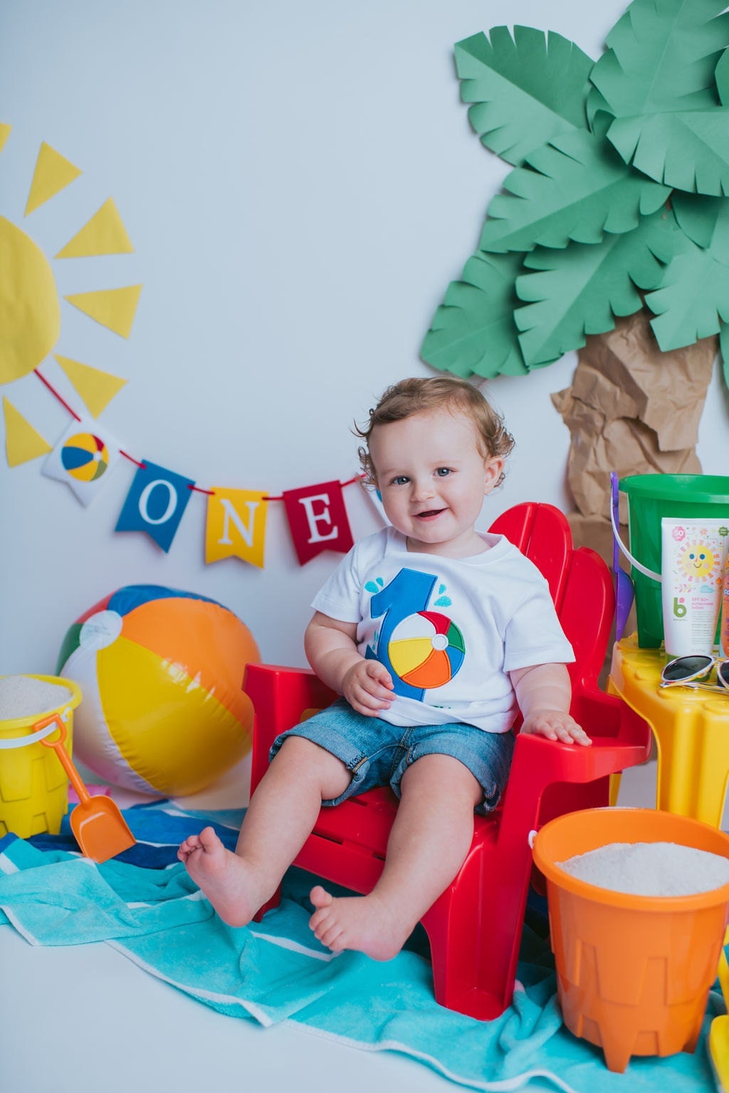Pool Party Beach Ball Personalized Birthday Cotton Tee Shirt - Short or ...