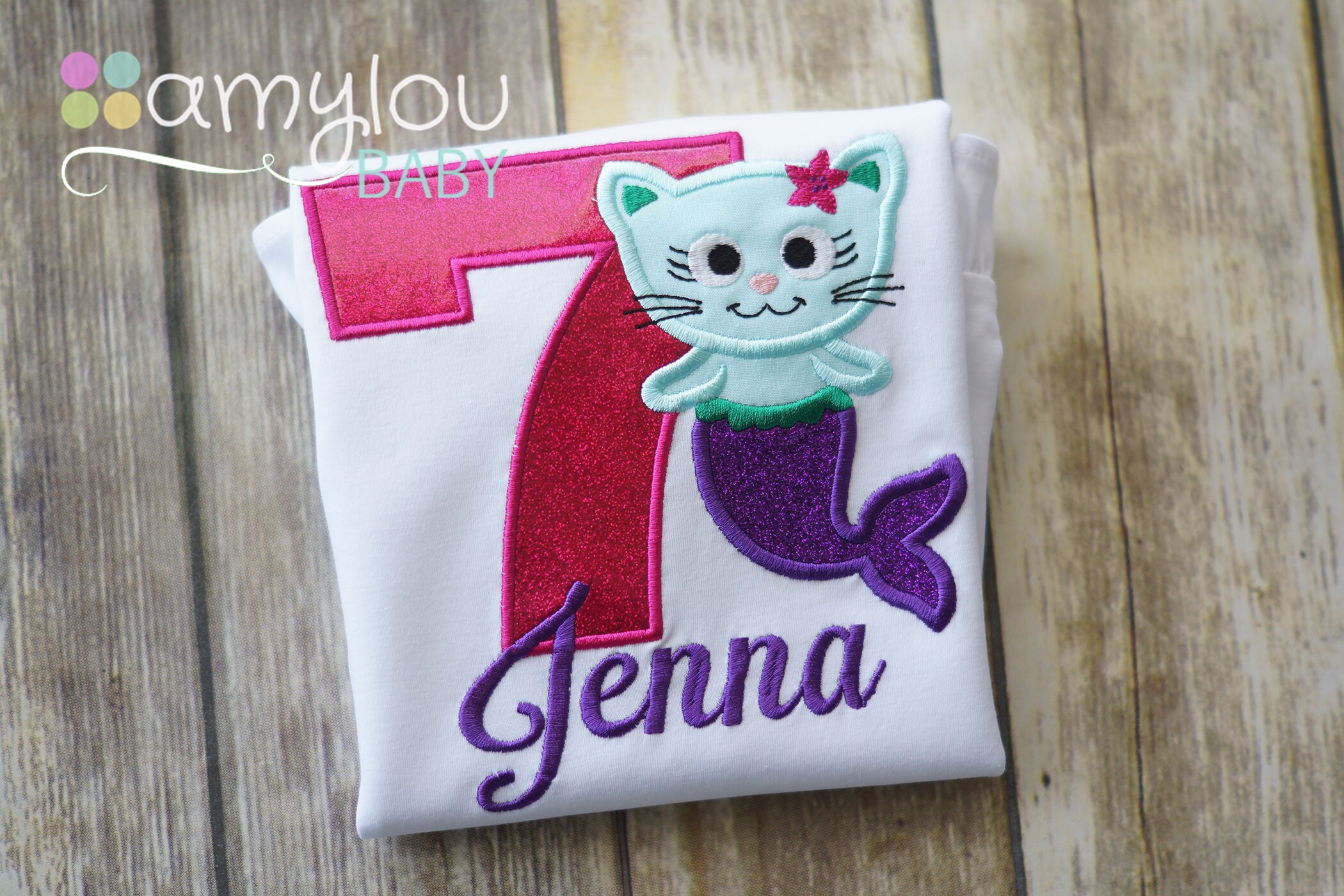 MerKitty MerCat Birthday Shirt Purple Mermaid Cat Kitty | Etsy