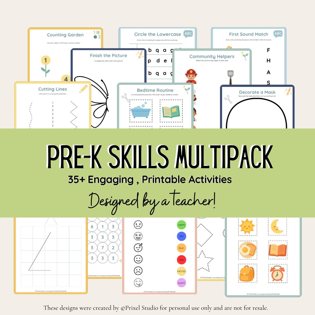 Preschool Learning Pack: Toddler Early Skills Activities (printable) - Etsy