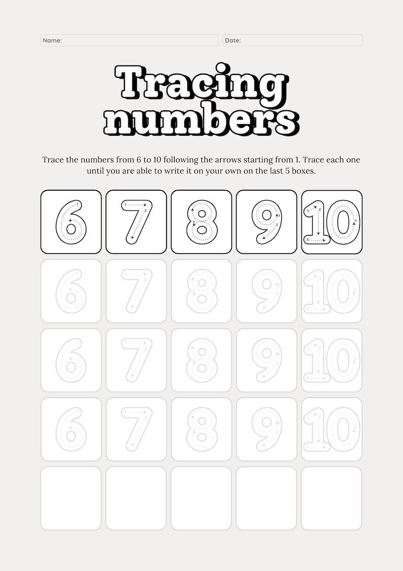 1-10 Number Tracing Printable | Tracing Numbers 1 to 10 | Preschool ...
