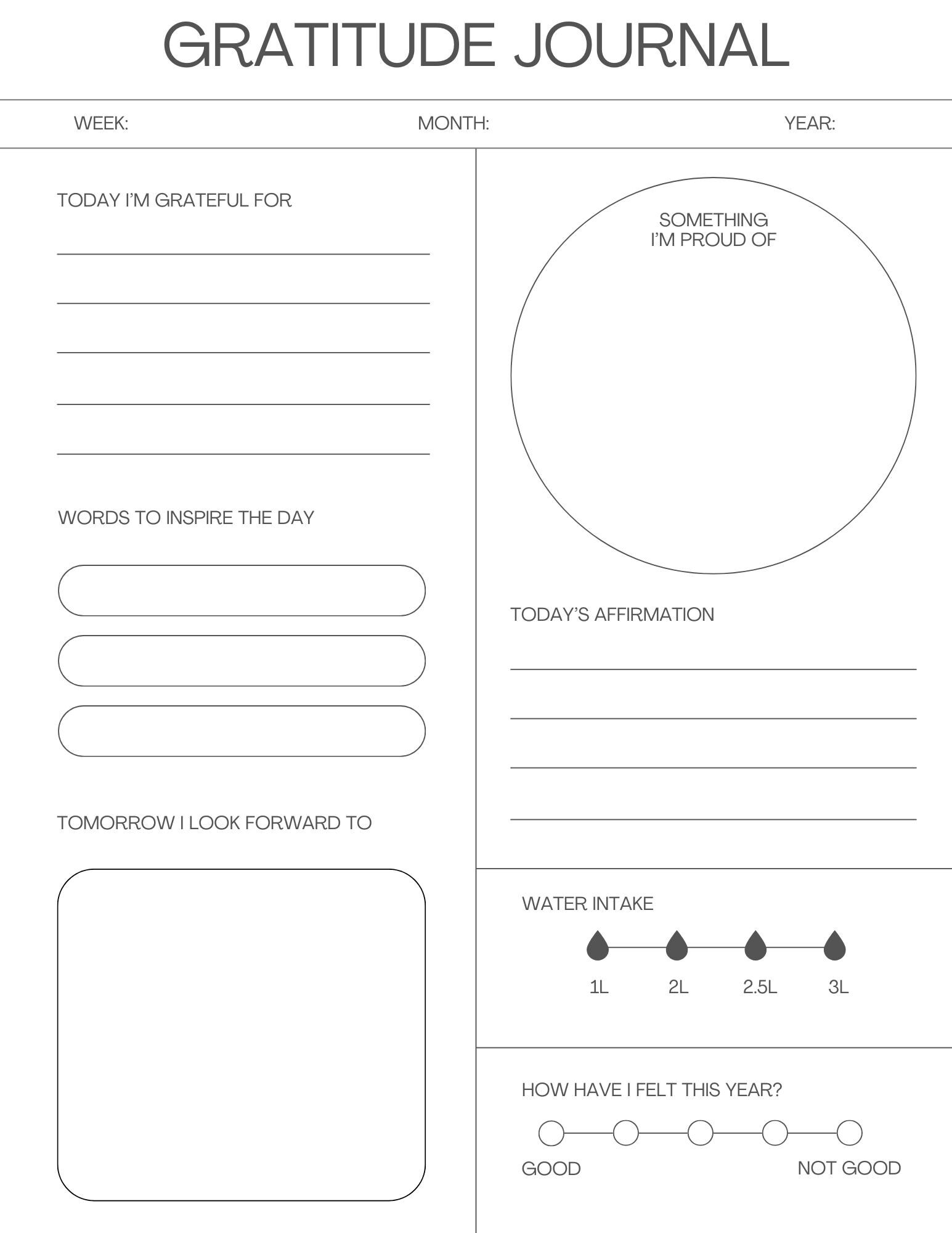 Gratitude Journal RM | Self-care Journal PDF | Daily Reflection ...