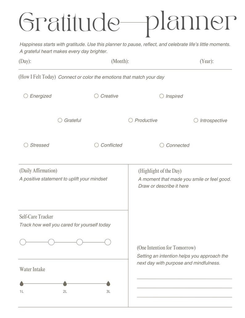 Gratitude Journal RM | Self-care Journal PDF | Daily Reflection ...