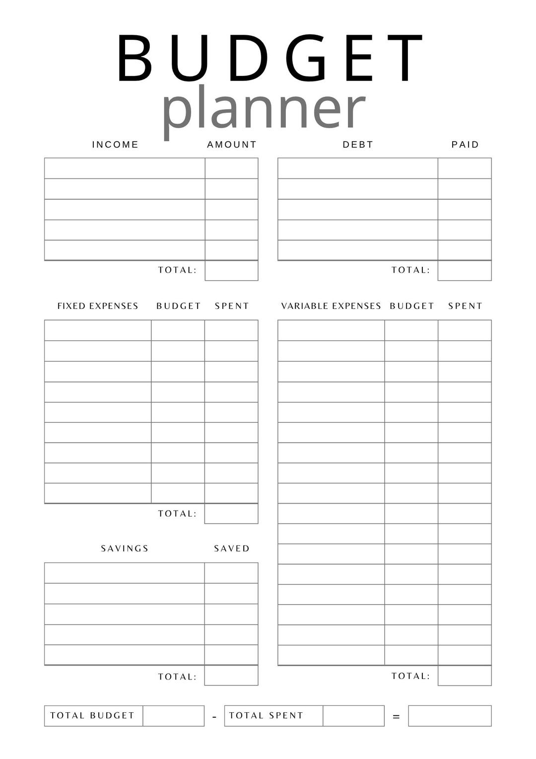 New Parent Budget Planner | Printable Financial Organizer | Baby ...