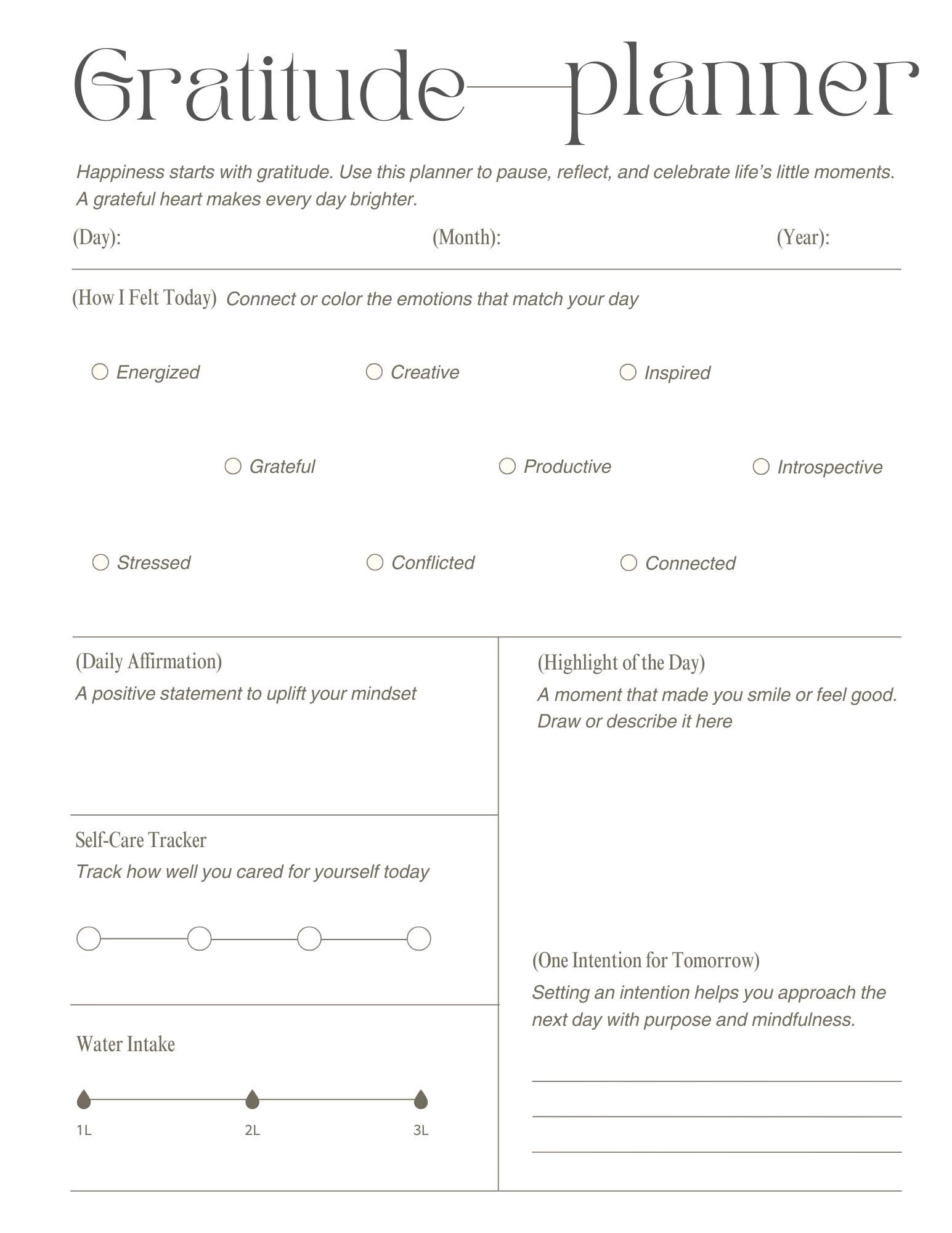 Gratitude Journal RM | Self-care Journal PDF | Daily Reflection ...