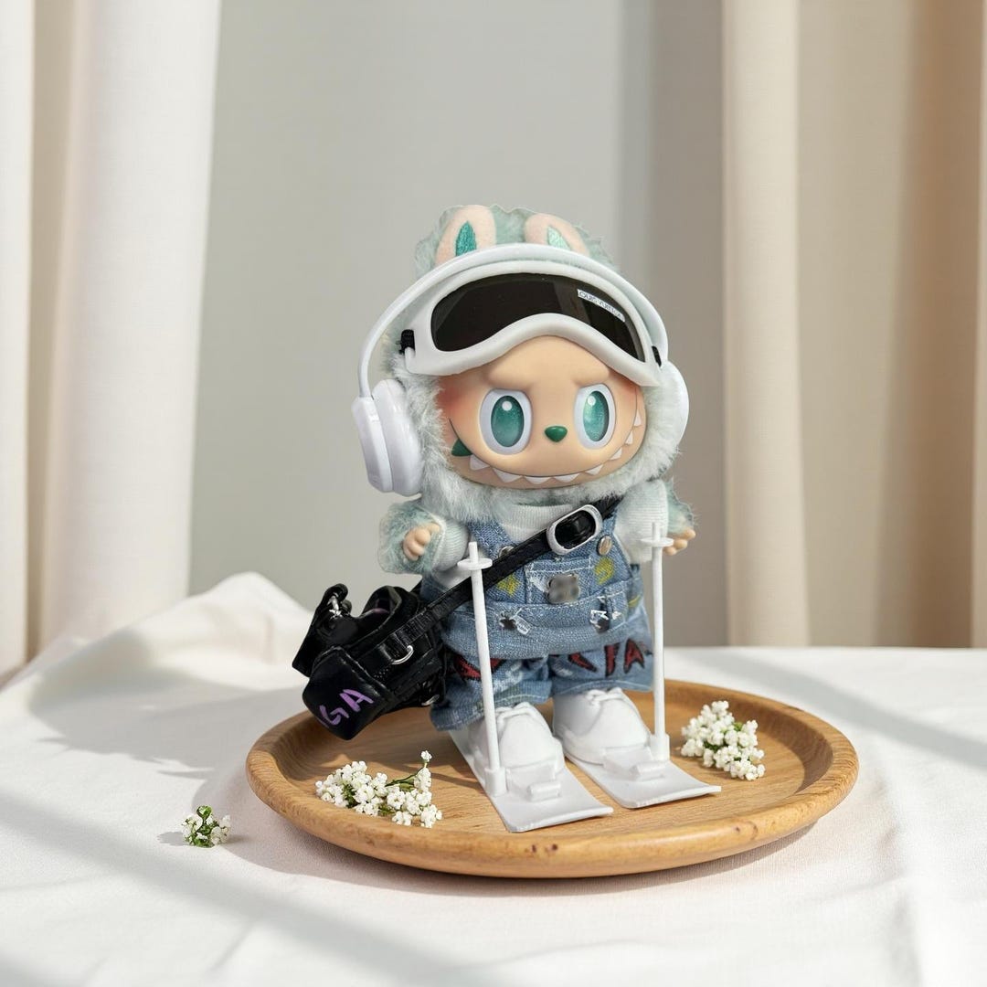 Handmade Labubu Ski Outfit Set: Miniature Winter Clothes for 9cm Toys ...