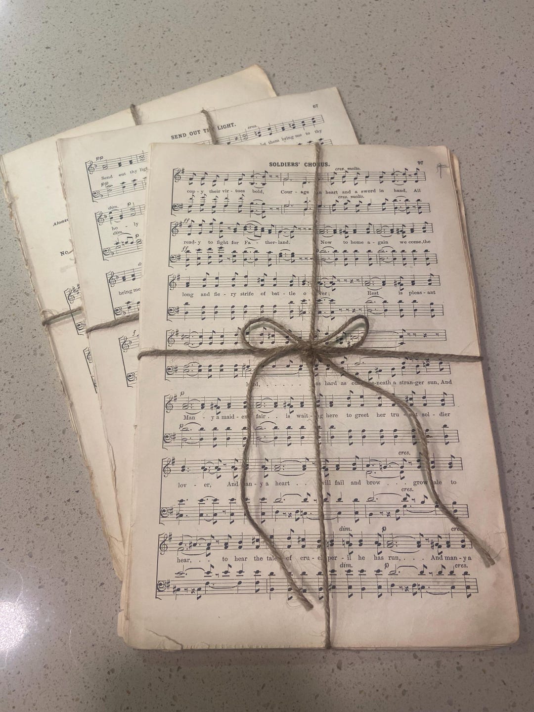Vintage Music Note Paper From Real School Song Book Dated 1912 - Old ...