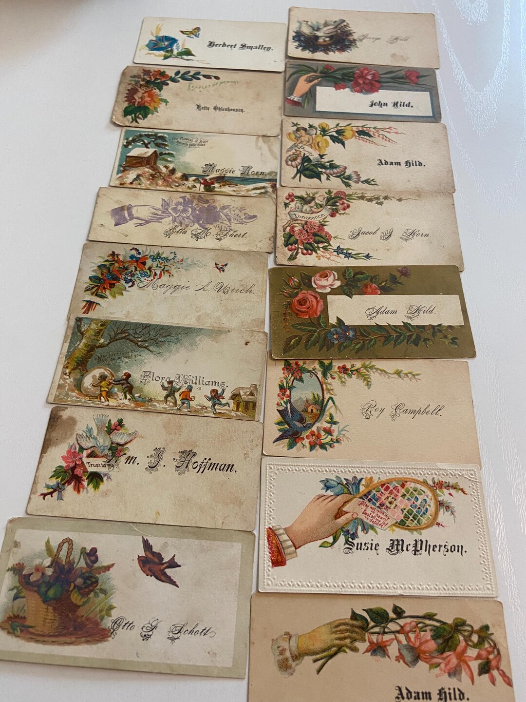 Vintage Calling Cards: 1800s-1900s Ephemera Set of 8 - Etsy