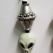Silver Black Green Alien Earrings Alien Martian Earrings - Etsy