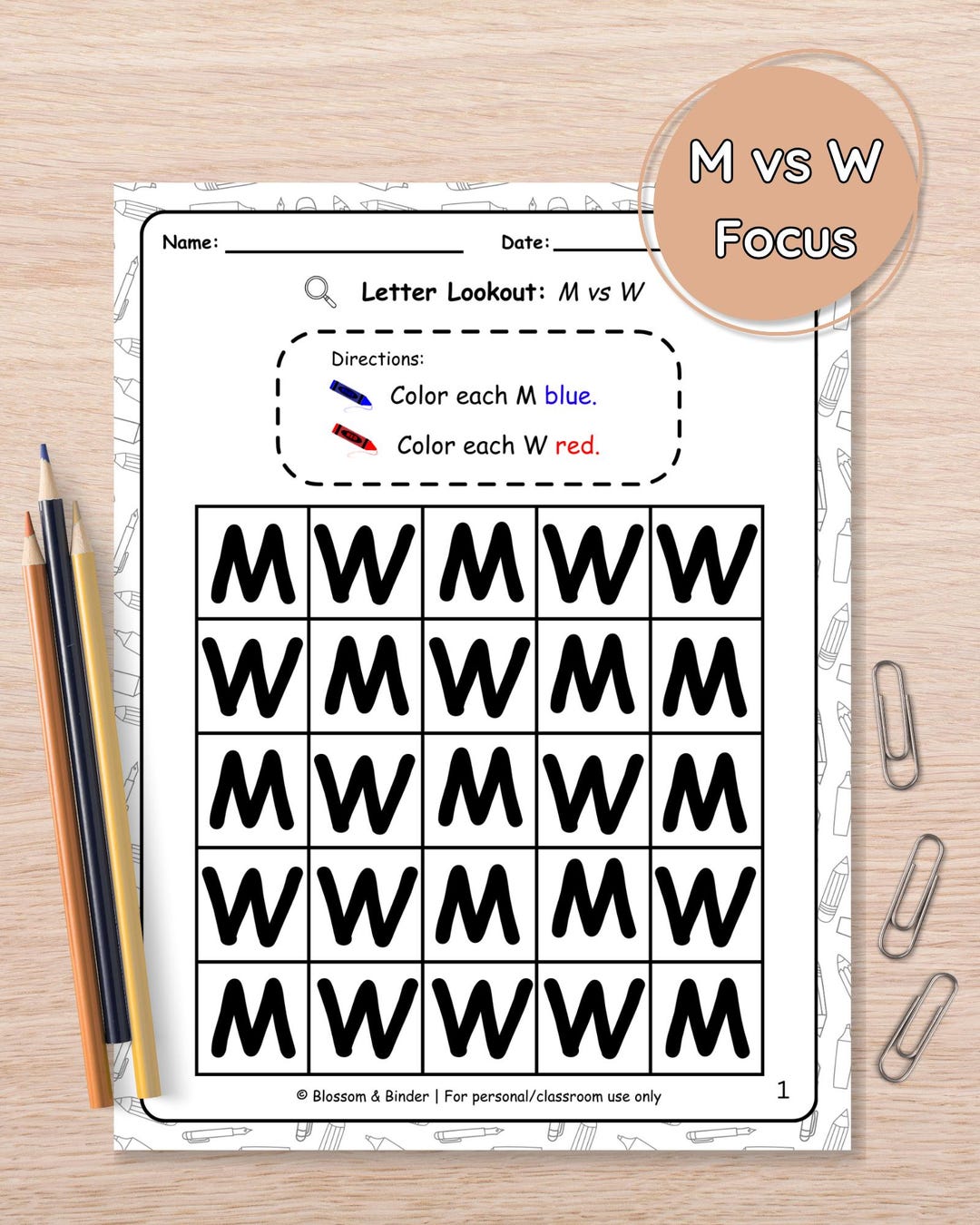 Letter Lookout – Dyslexia-friendly Letter Reversal Practice "m Vs W ...