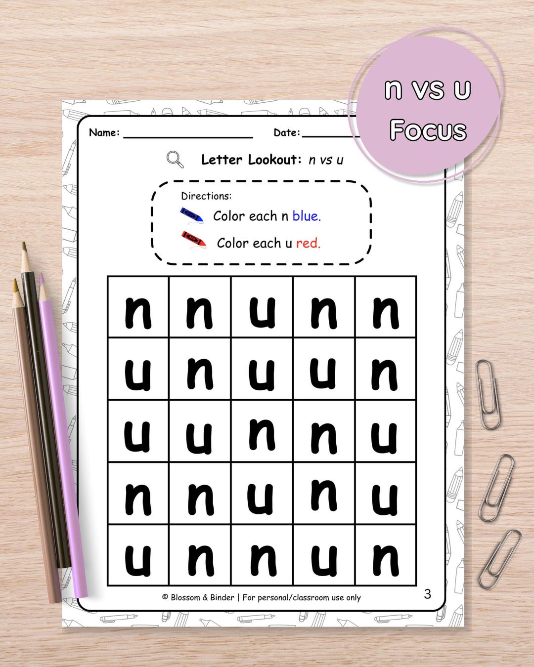 Letter Lookout – Dyslexia-friendly Letter Reversal Practice "n Vs U ...