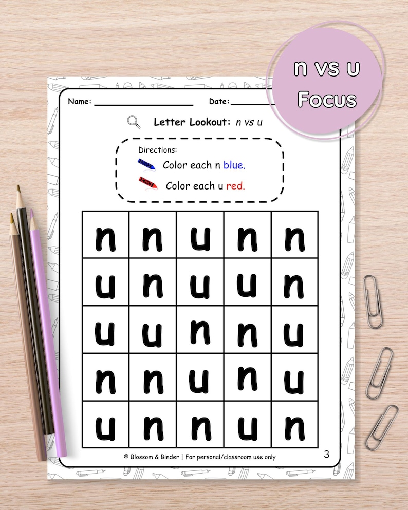 Letter Lookout – Dyslexia-friendly Letter Reversal Practice "n Vs U ...