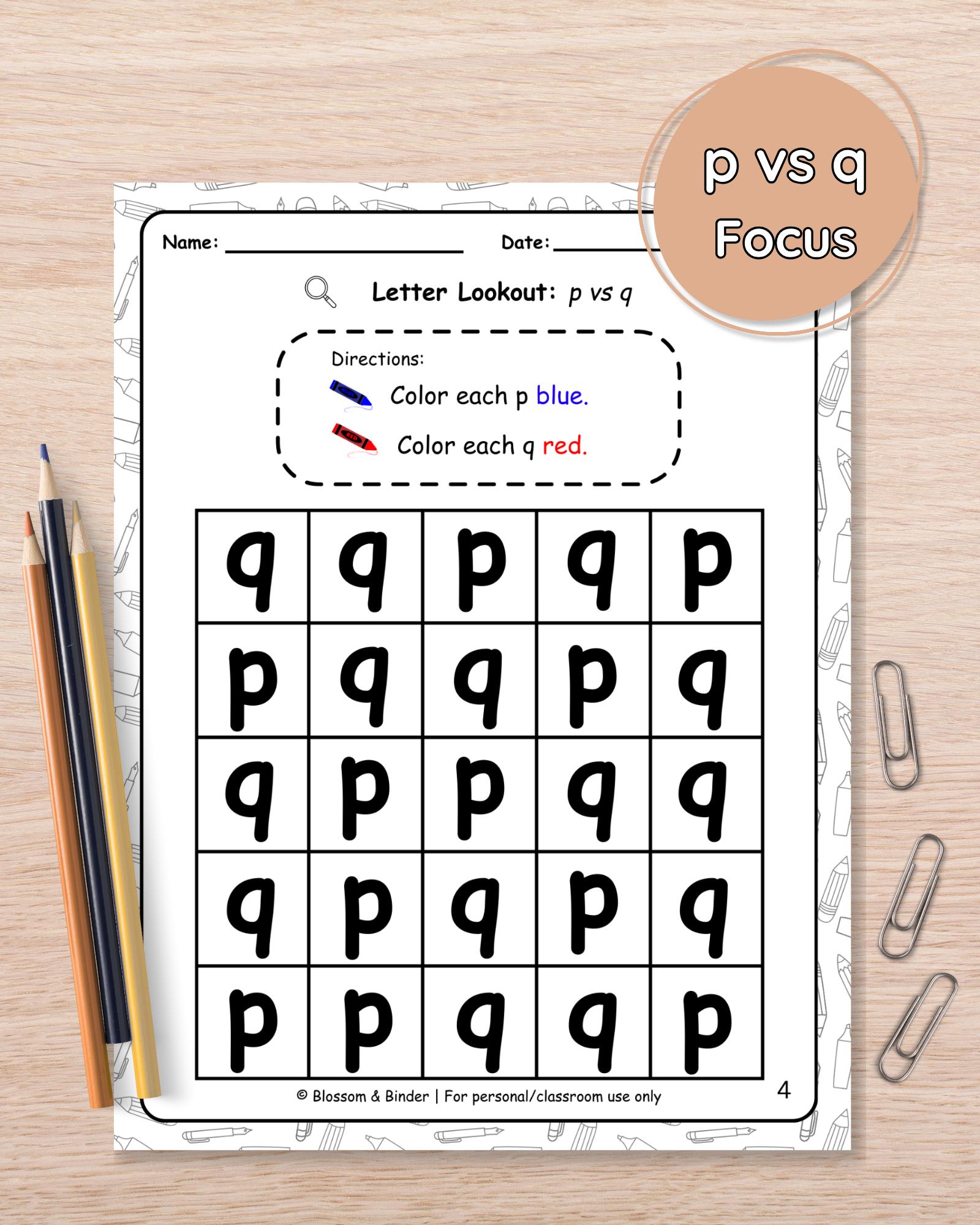 Letter Lookout – Dyslexia-friendly Letter Reversal Practice "p Vs Q ...