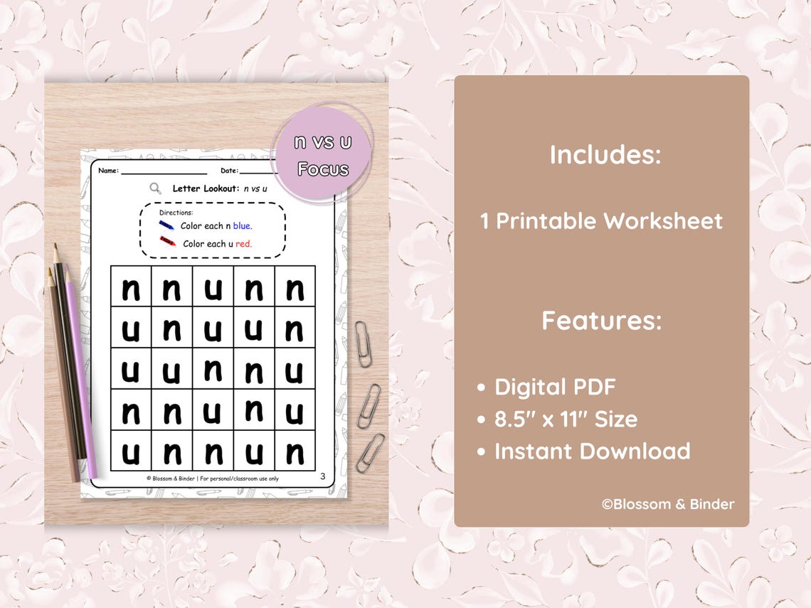Letter Lookout – Dyslexia-friendly Letter Reversal Practice "n Vs U ...