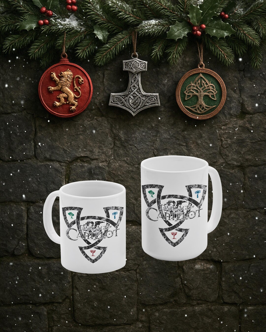 DAOC Inspired White Camelot Mug | Dark Age Crest Gamer Mug, Medieval ...
