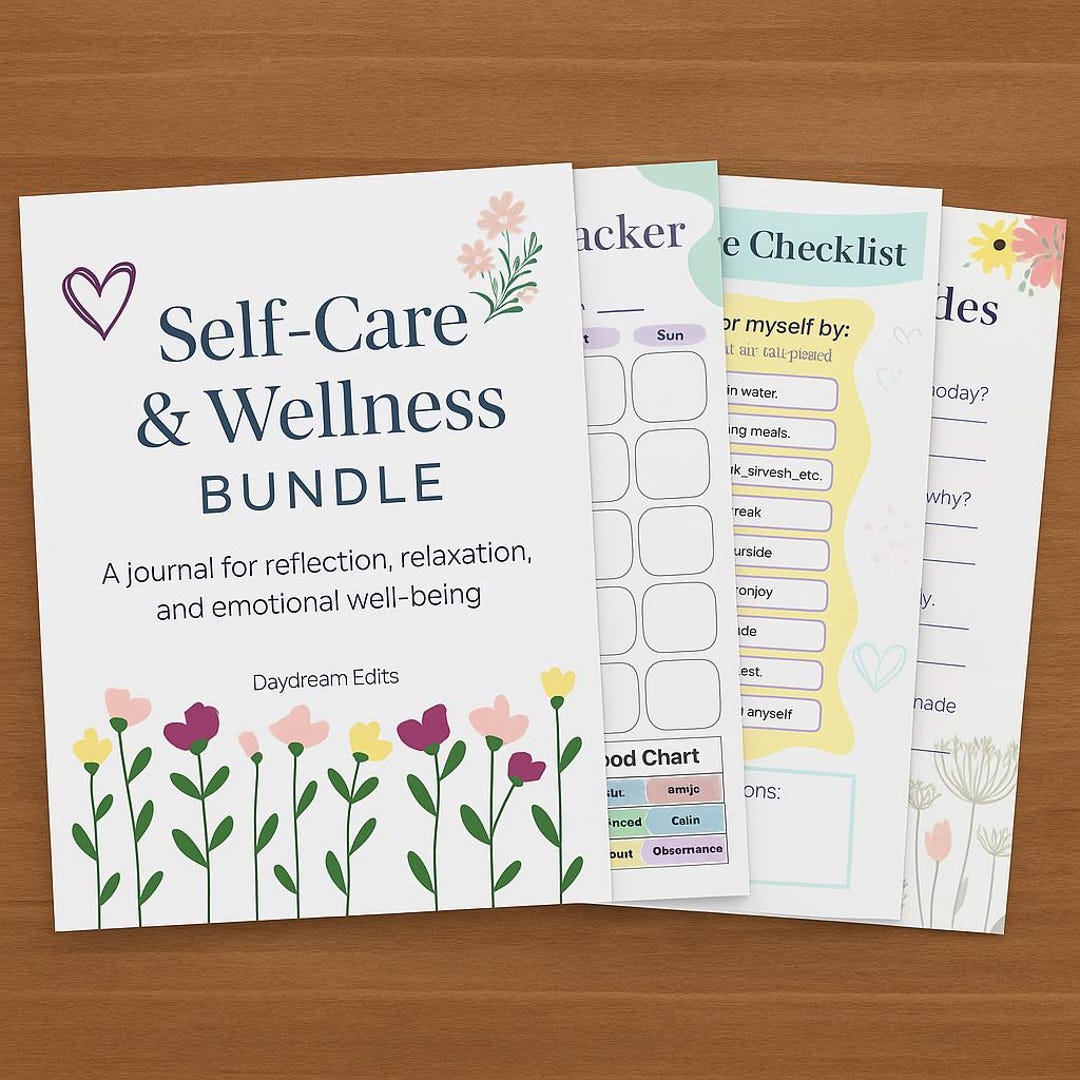 Self-care Wellness Bundle: Mood Tracker, Gratitude Journal (printable ...