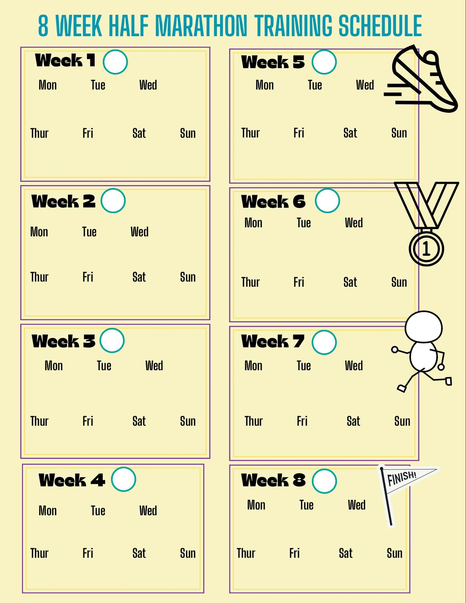 Half Marathon Training Plan: 8-week Runner's Schedule (digital Download ...