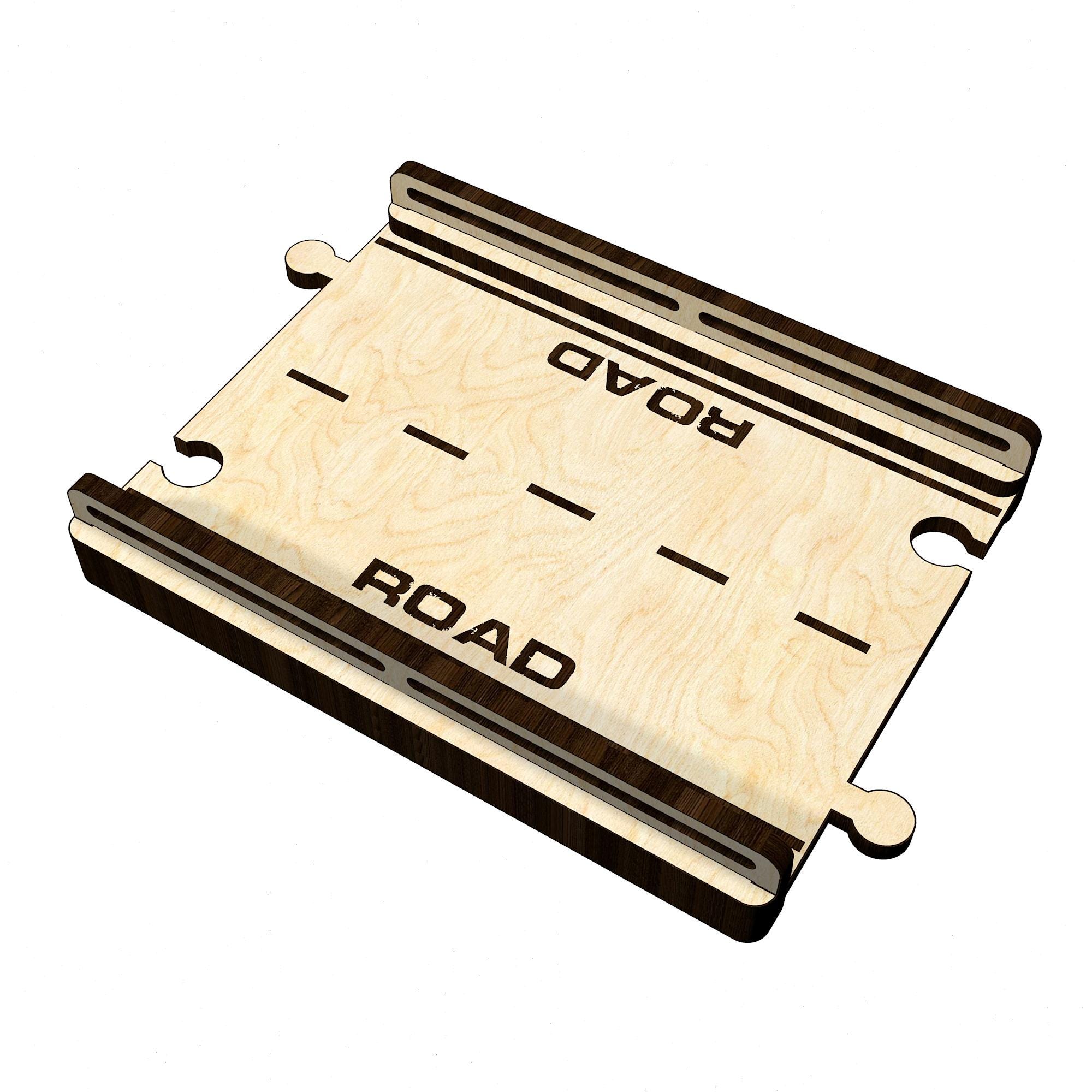 Wooden Auto Track System Vector File for Laser Cutting – 3mm and 4mm ...