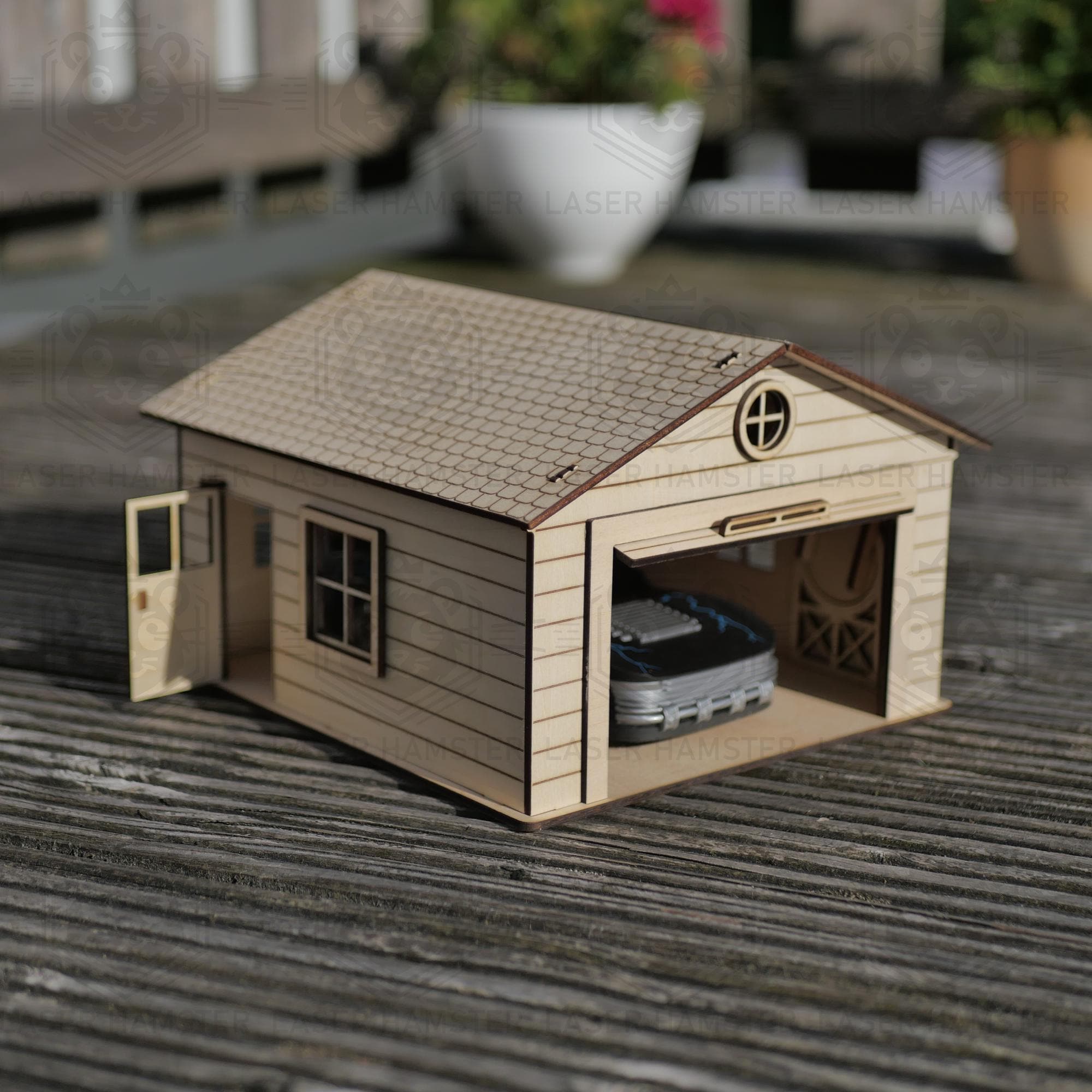 Garage Laser Cut File SVG – Roll-up Door Garage Model for Glowforge ...