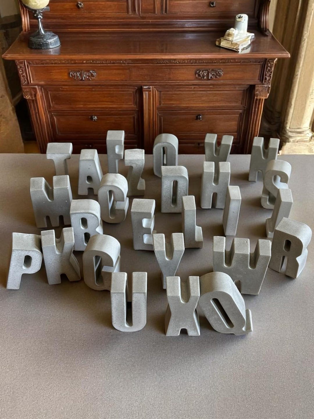 Concrete Letter Blocks – Minimalist Grey Cement Letters | Personalized ...