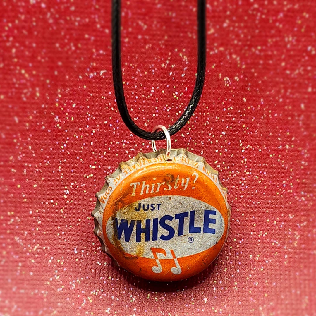 Vintage Vess Whistle Orange Soda Bottle Cap Necklace or Keychain - Etsy