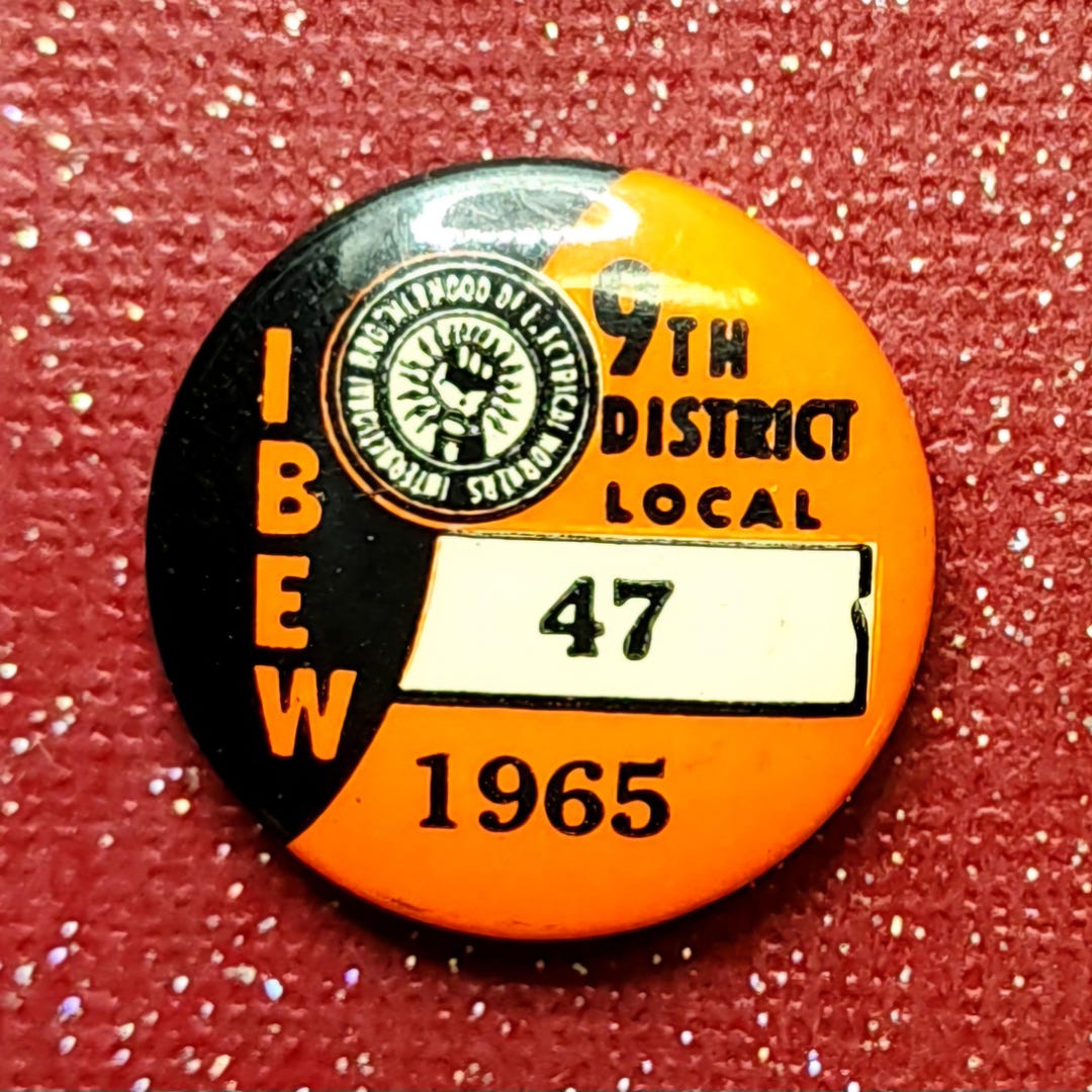 IBEW 9th District Local 1965 Vintage Pinback Button - Etsy