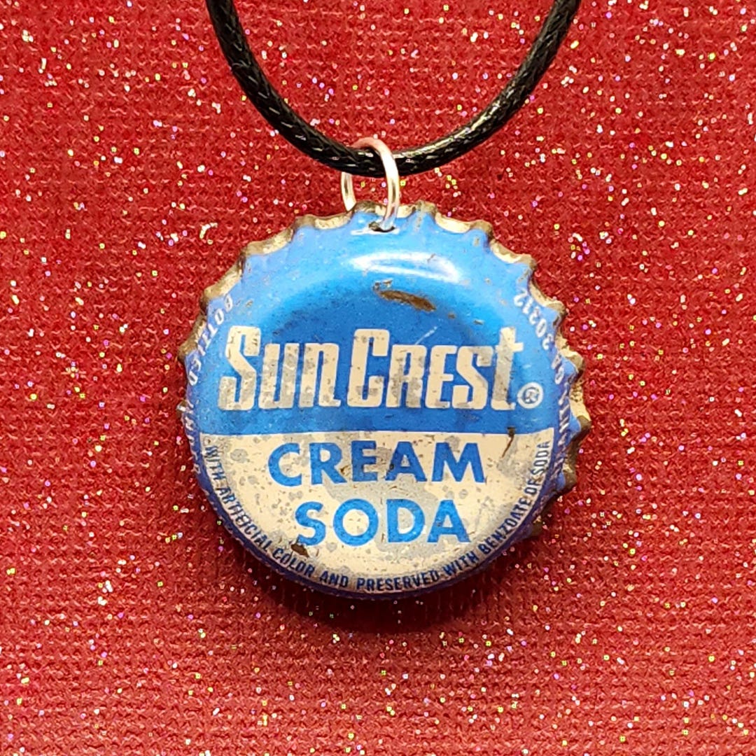 Vintage Suncrest Cream Soda Bottle Cap Necklace or Keychain - Etsy