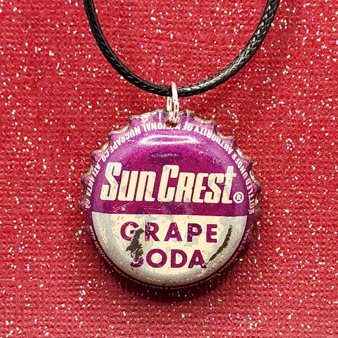 Vintage Suncrest Grape Soda Bottle Cap Necklace or Keychain - Etsy