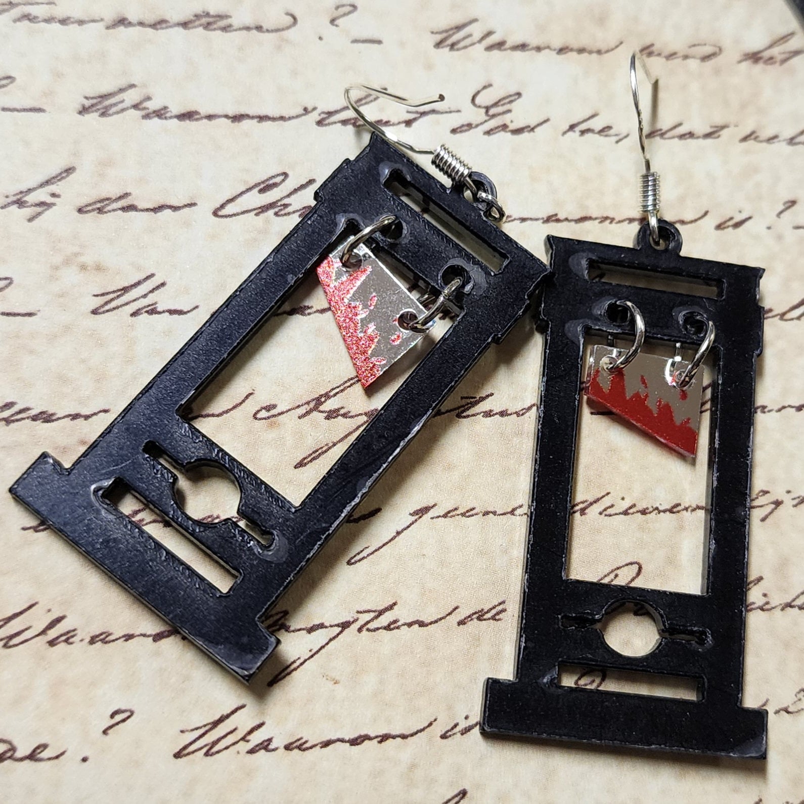 Acrylic Guillotine Dangle Earrings - Etsy