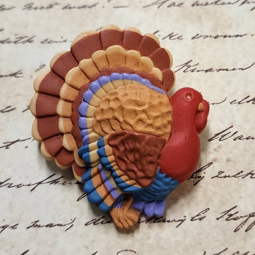 Hallmark Turkey Thanksgiving Vintage Pinback Pin - Etsy