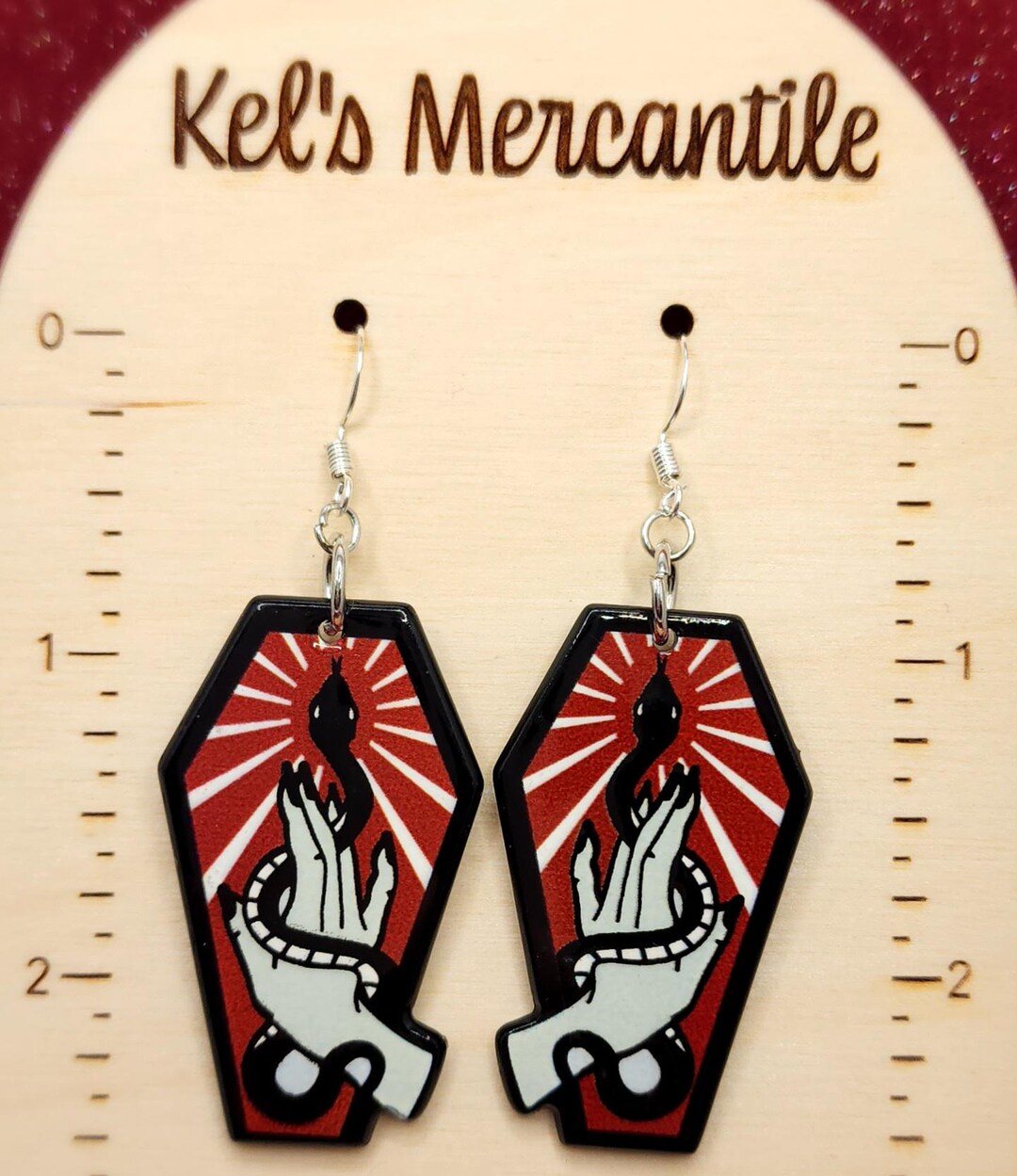 Acrylic Snake Hand Coffin Casket Dangle Earrings - Etsy