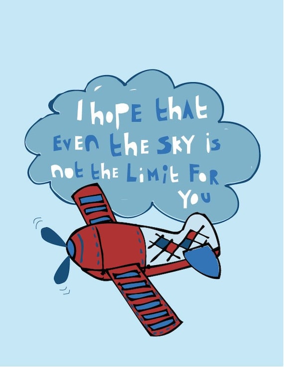 Items similar to Wall Art - Art With a Message - Plane, 8.5X11 Inches ...