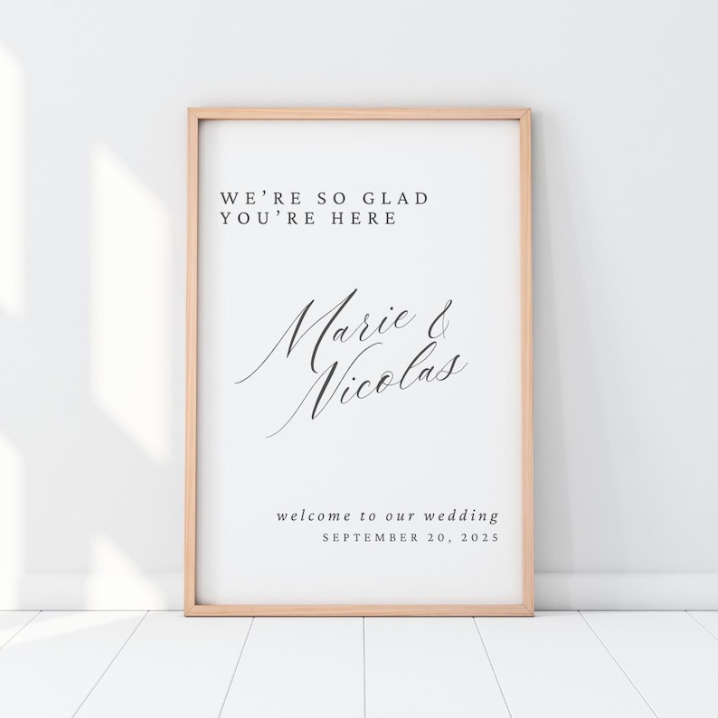 Editable Wedding Welcome Sign Template, Modern Minimalist (digital ...