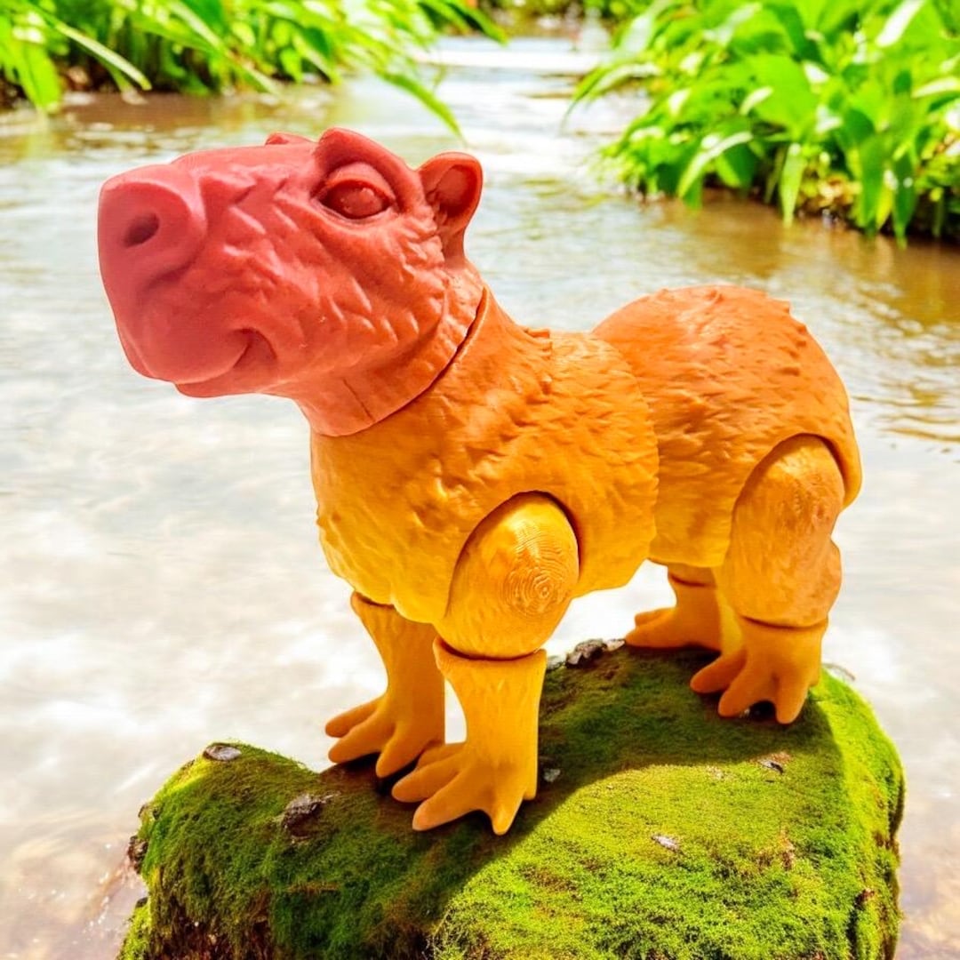 Movable Capybara 3D Print – Articulated Toy, Fully Assembled, Fun Desk ...